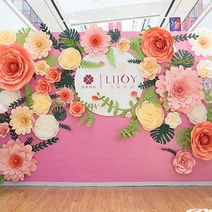 Large Paper Flower Wall Decor- Spring/summer Retail Front Window Decor ...