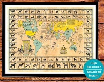 Dog breeds poster | Etsy