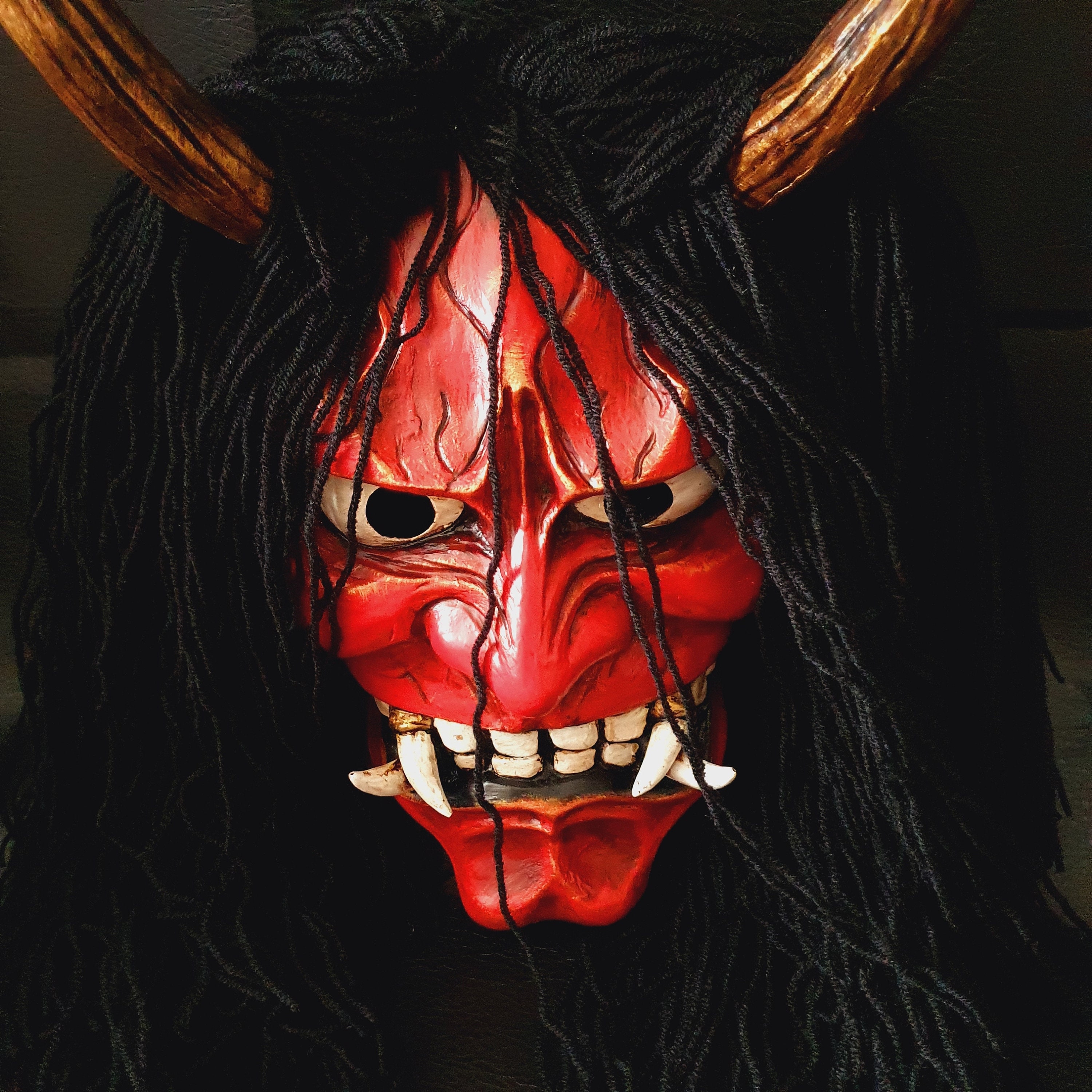 Oni Mask Hannya Kabuki Japanese Demon Samurai Assassin Noh | Etsy
