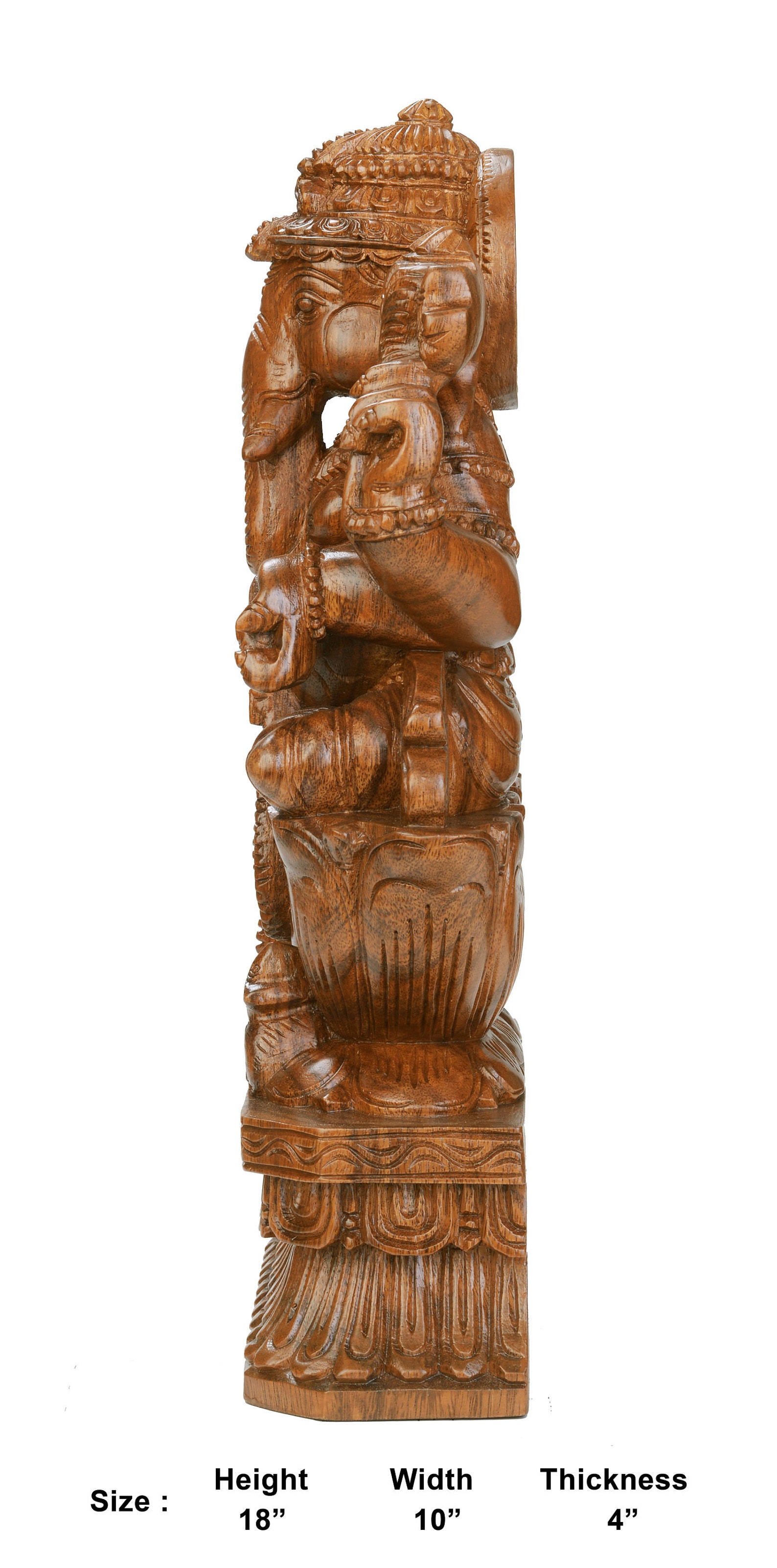 Ganesh Handmade Carved Wooden Idol 18 Ganapati | Etsy