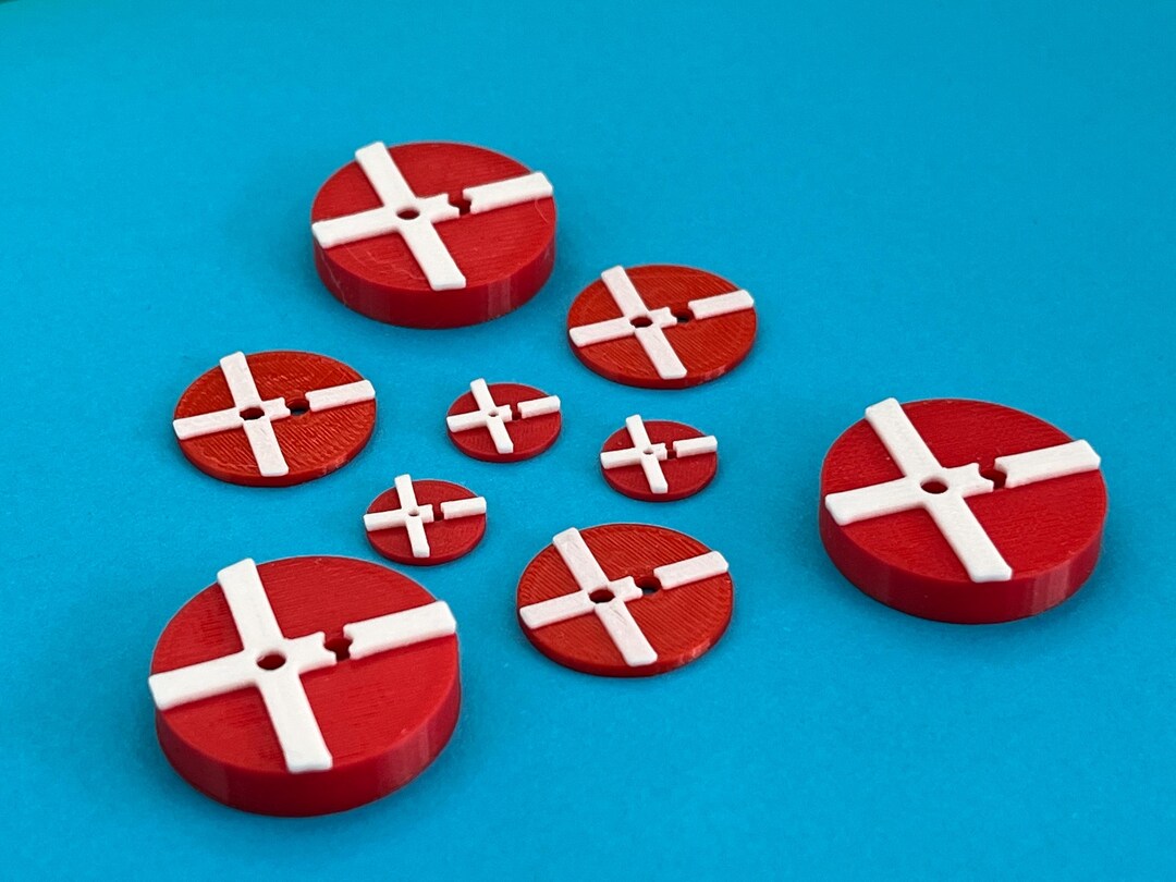 Danish Flag Button (3 Sizes) - Etsy