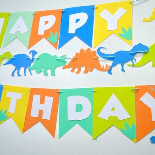 Dinosaur Birthday Banner | Etsy