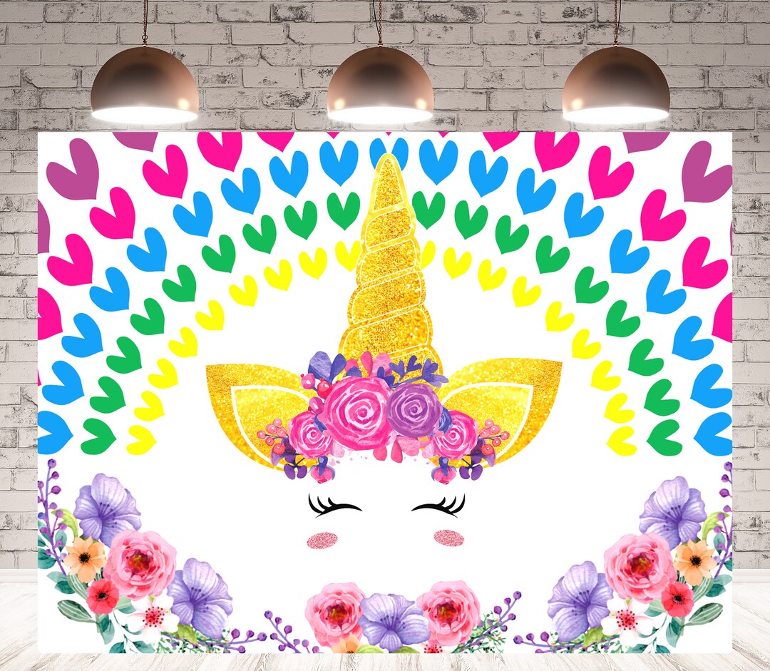 Unicorn Birthday Backdrop, Physical Photography Background, Unicorn ...