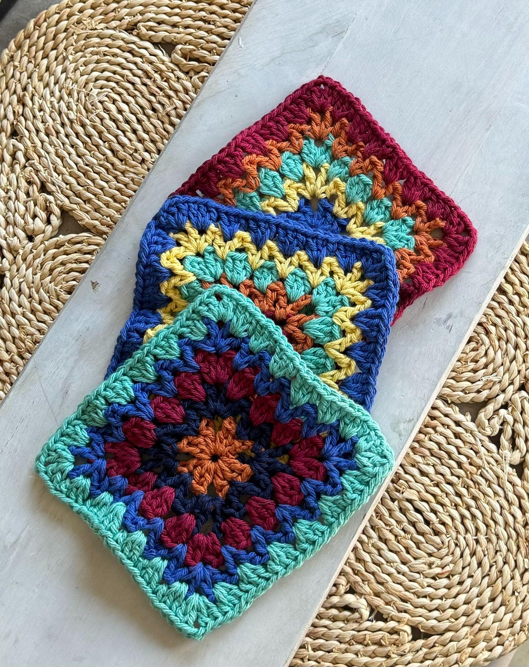 Dishcloths, Crochet Dish Rags, Boho Style Rag, Cotton Dishcloth ...