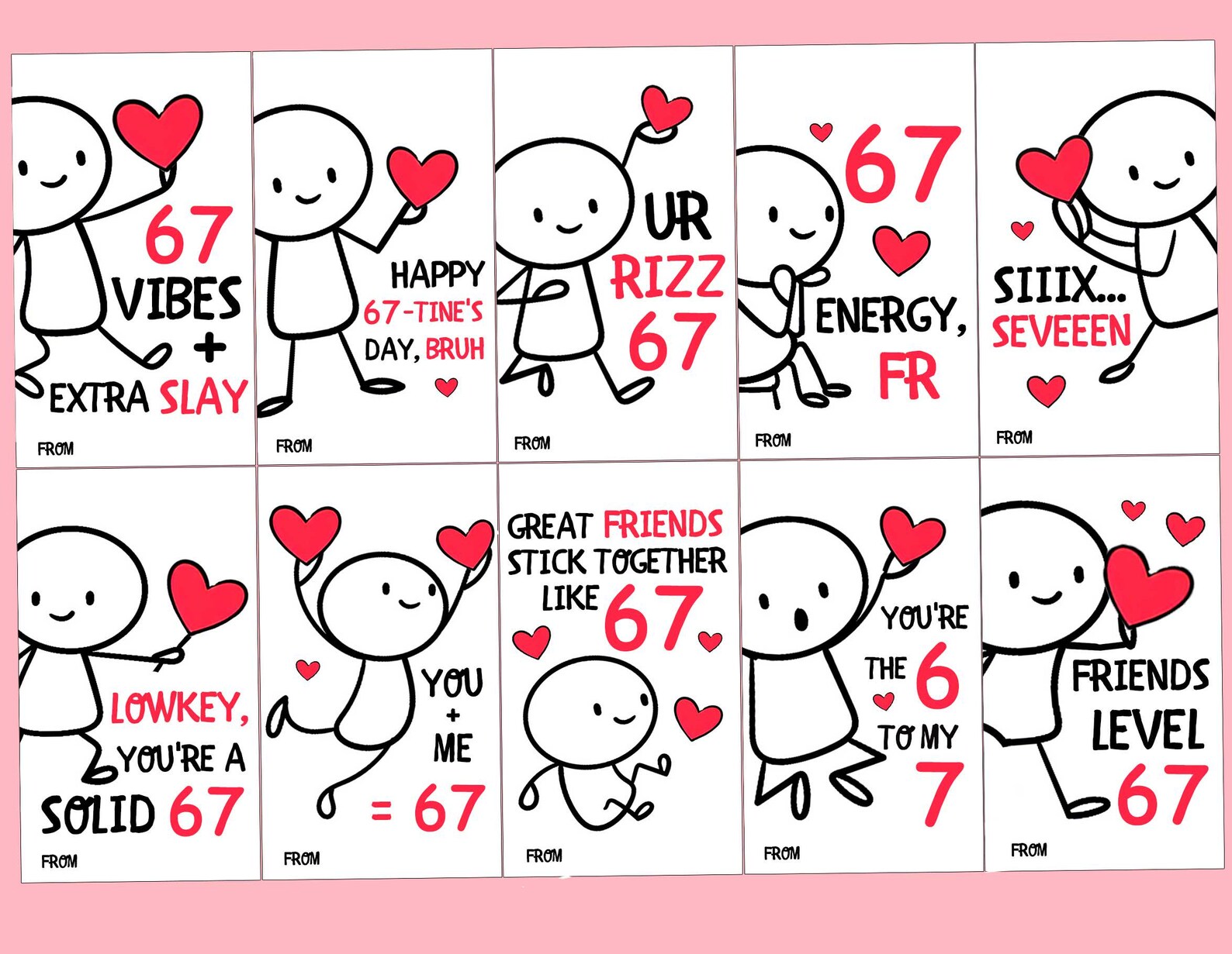 67 Valentine Tags Printable, 6-7 Trend Kids Classroom Valentines, Tween ...