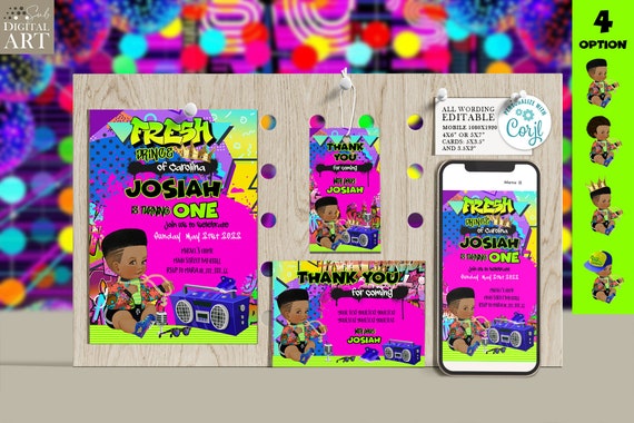Editable Fresh Baby Prince Birthday Invitation Party Invite - Etsy