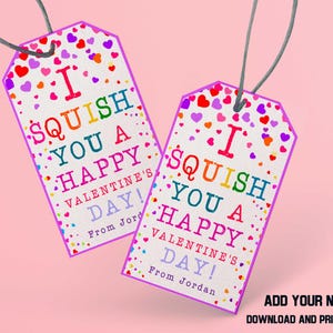 Squishies Valentine Tag, I Squish You a Happy Valentine's Day, Squishy ...
