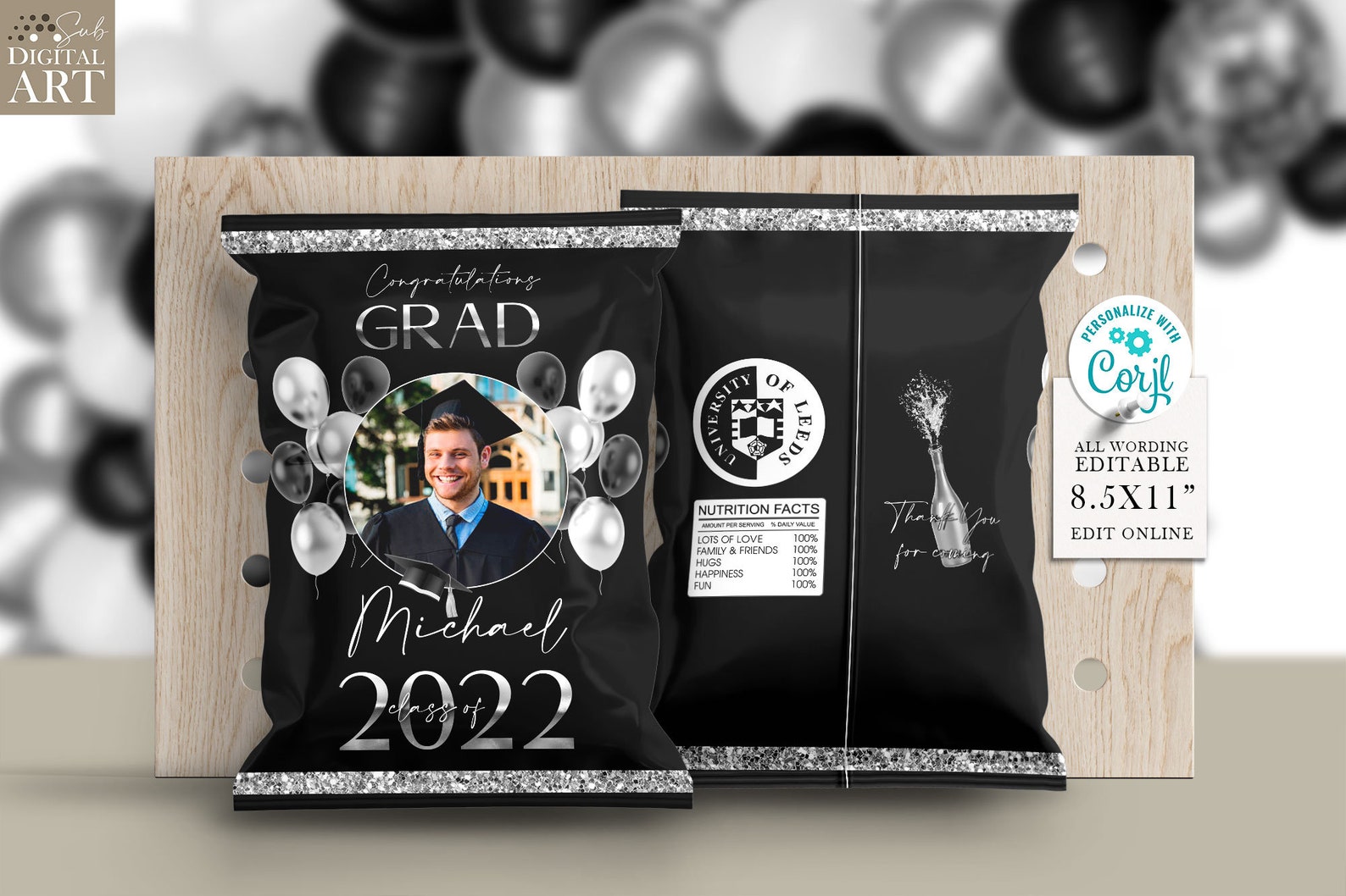 Editable Graduation Party Decorations Chip Bag Pirntable - Etsy
