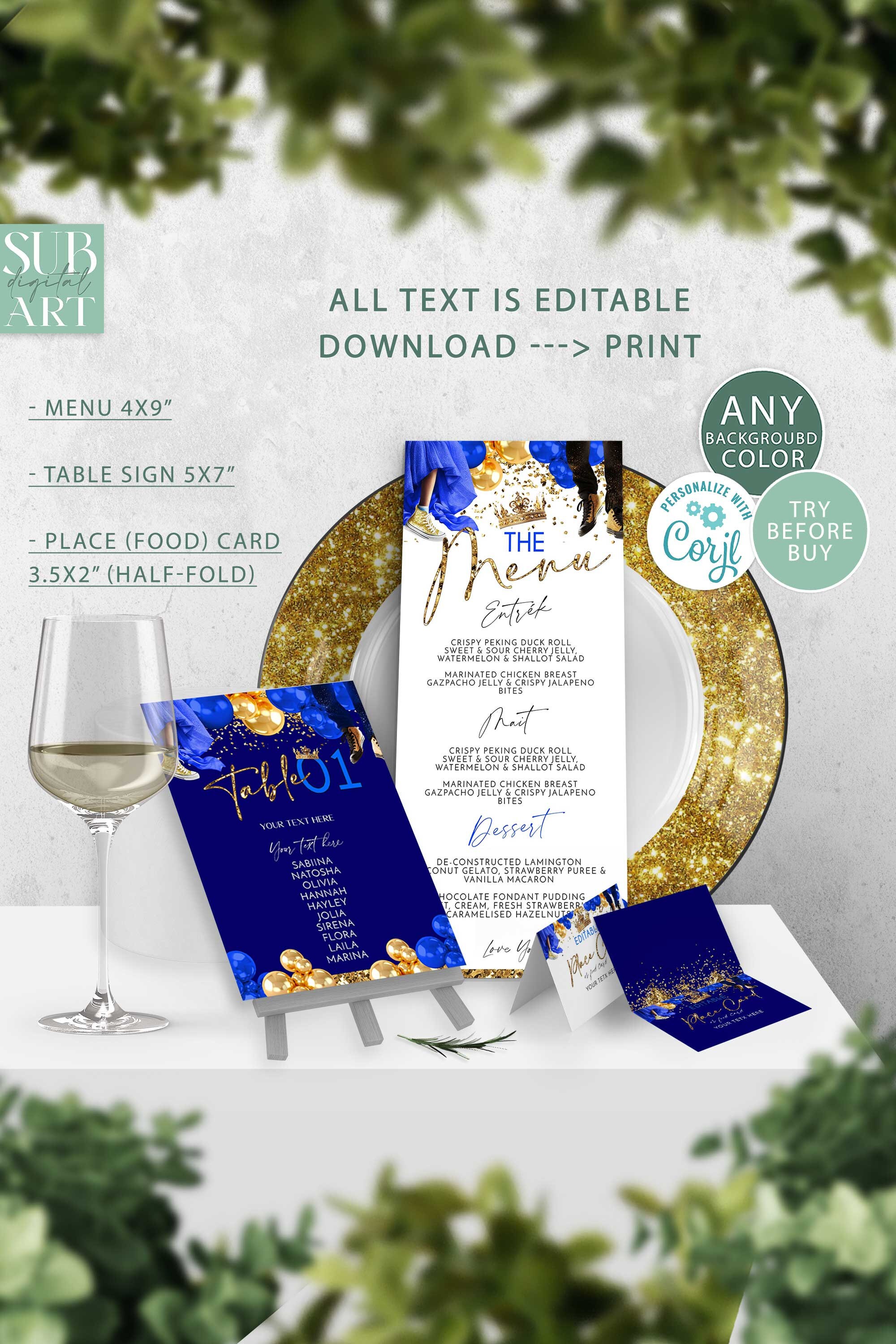 Sneaker Ball Blue Gold Birthday Party Bundle DIY Birthday Decorations ...