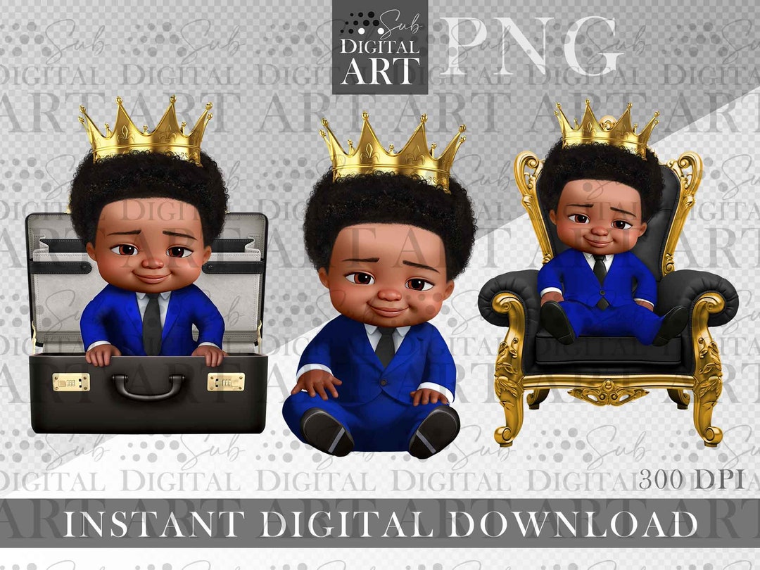New Baby Png Royal Blue Boss Png Clipart African American Baby With ...