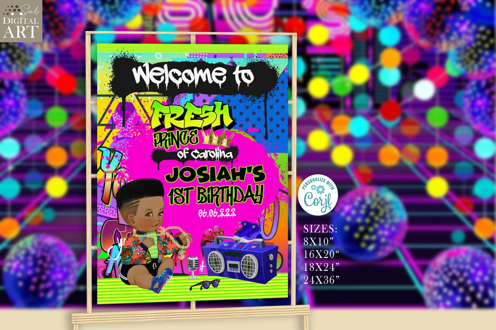 Editable Fresh Baby Prince Birthday Party Kit Invitation - Etsy