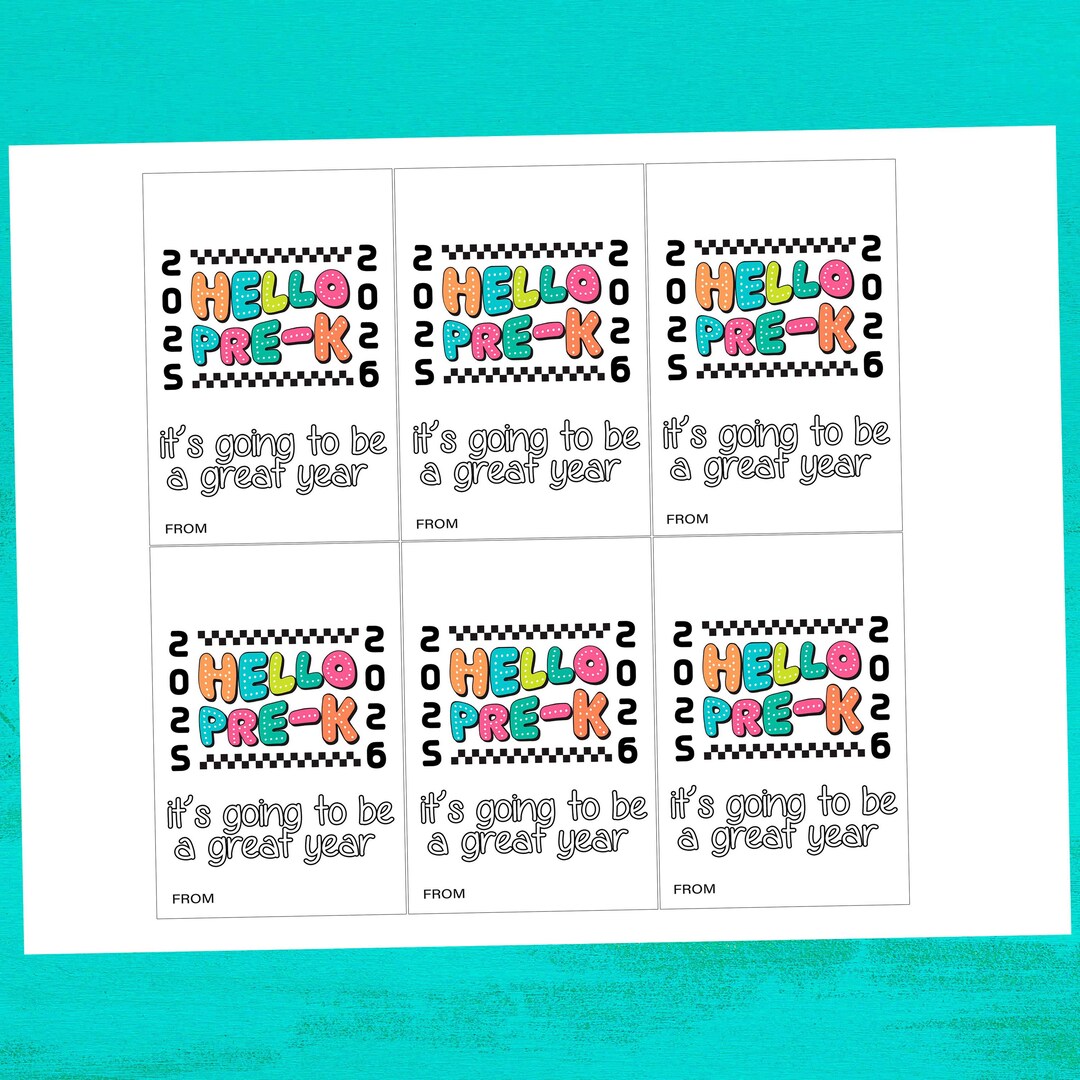 First Day of Pre-k Tag: Printable Back to School Tag (digital Download ...