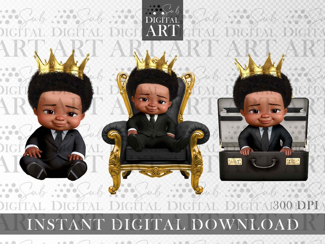 New Baby Png African American Boss Png Clipart Baby With Gold Crown for ...