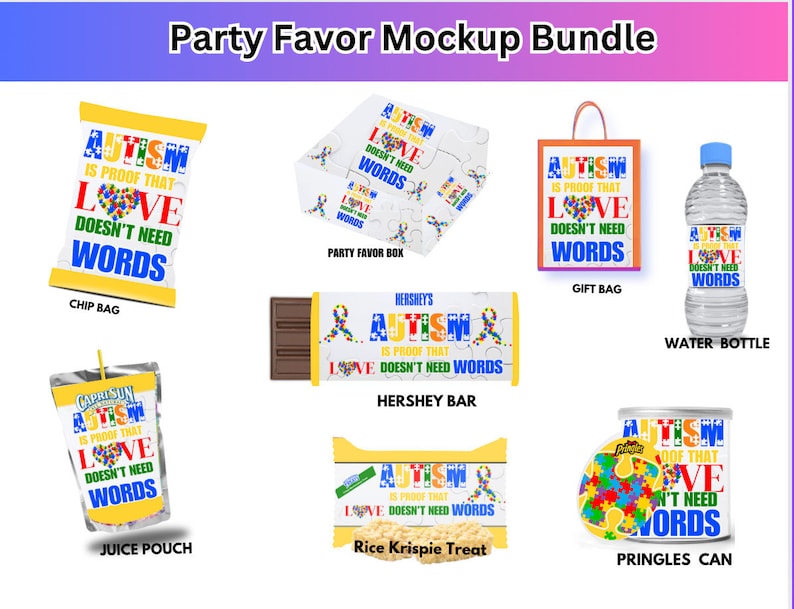 Editable/ready to Print Autism Awareness Party Favors - Etsy