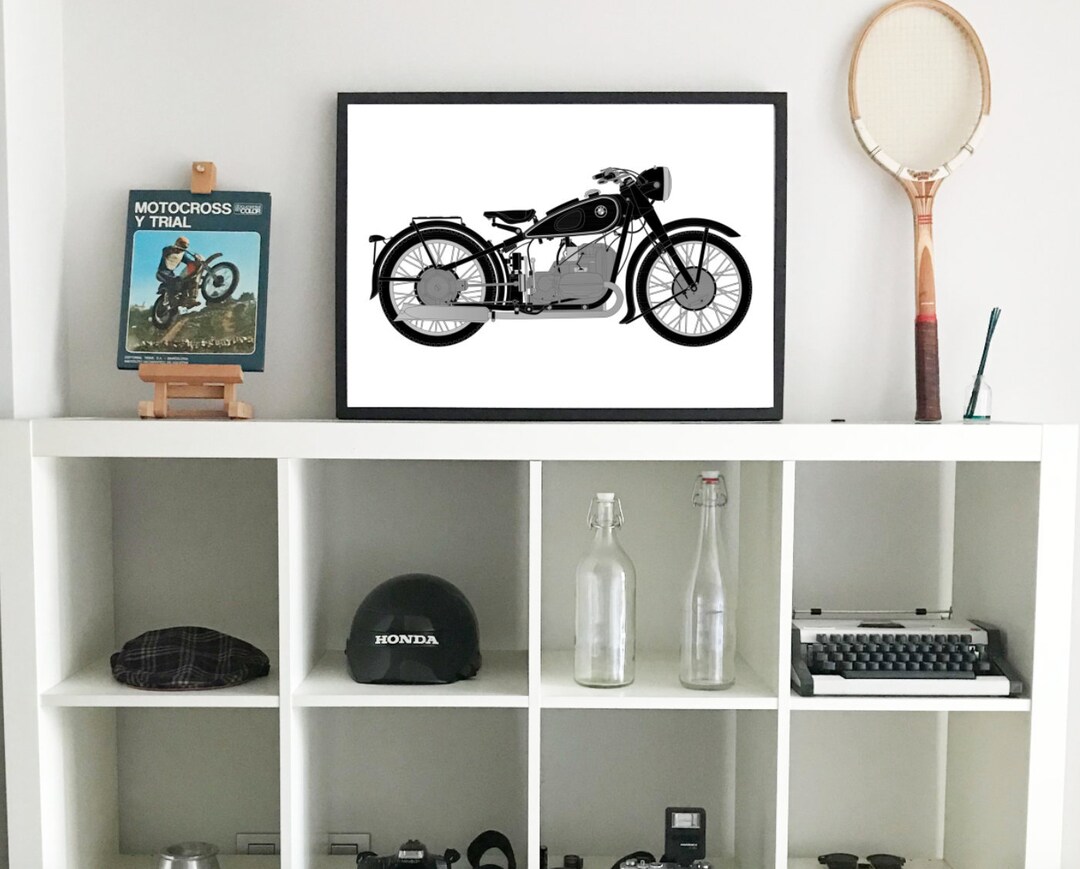 BMW R5 Motorcycle Illustration Art Print Poster to Frame - Etsy