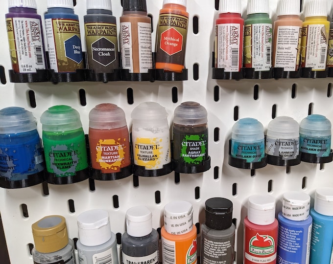 Citadel Paint Display, Angled Paint Rack Holder SKADIS or 1/4 Pegboard ...