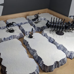 Wargaming Terrain - Large Box Set of Platform Hills Snow Finish - Etsy