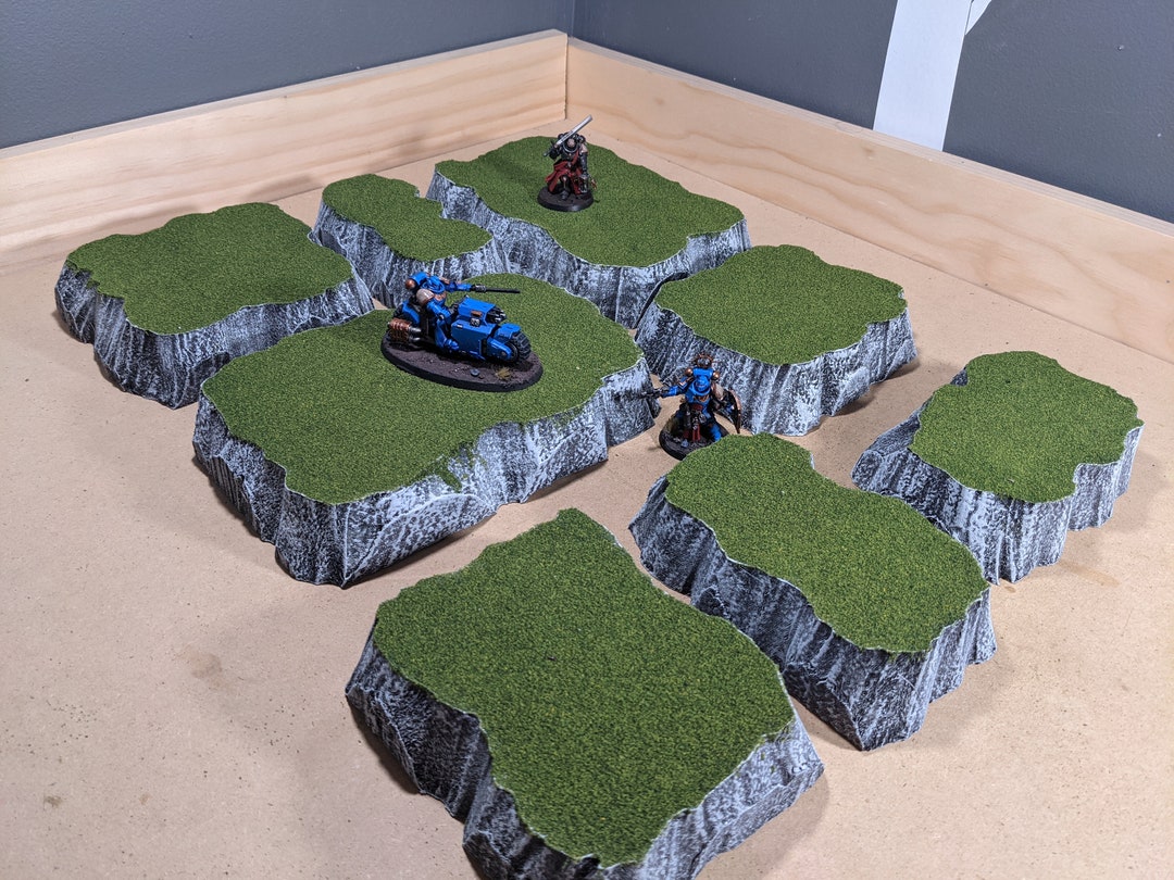Wargaming Terrain - Medium Box Set of Platform Hills Grass Finish - Etsy
