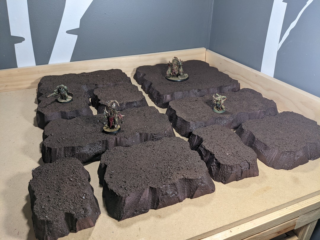 Wargaming Terrain - Large Box Set of Platform Hills Primed Brown - Etsy