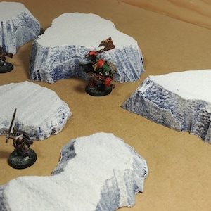 Wargaming Terrain - Medium Box Set of Hills Snow Finish - Etsy