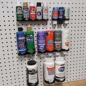Hobby Storage - 8 Oz Bottle Acrylic Paint Racks Holders for Peg Board ...