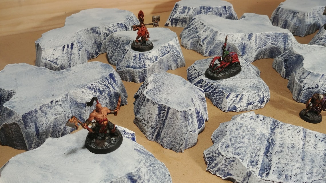 Wargaming Terrain Large Box Set of Hills Ice Finish - Etsy