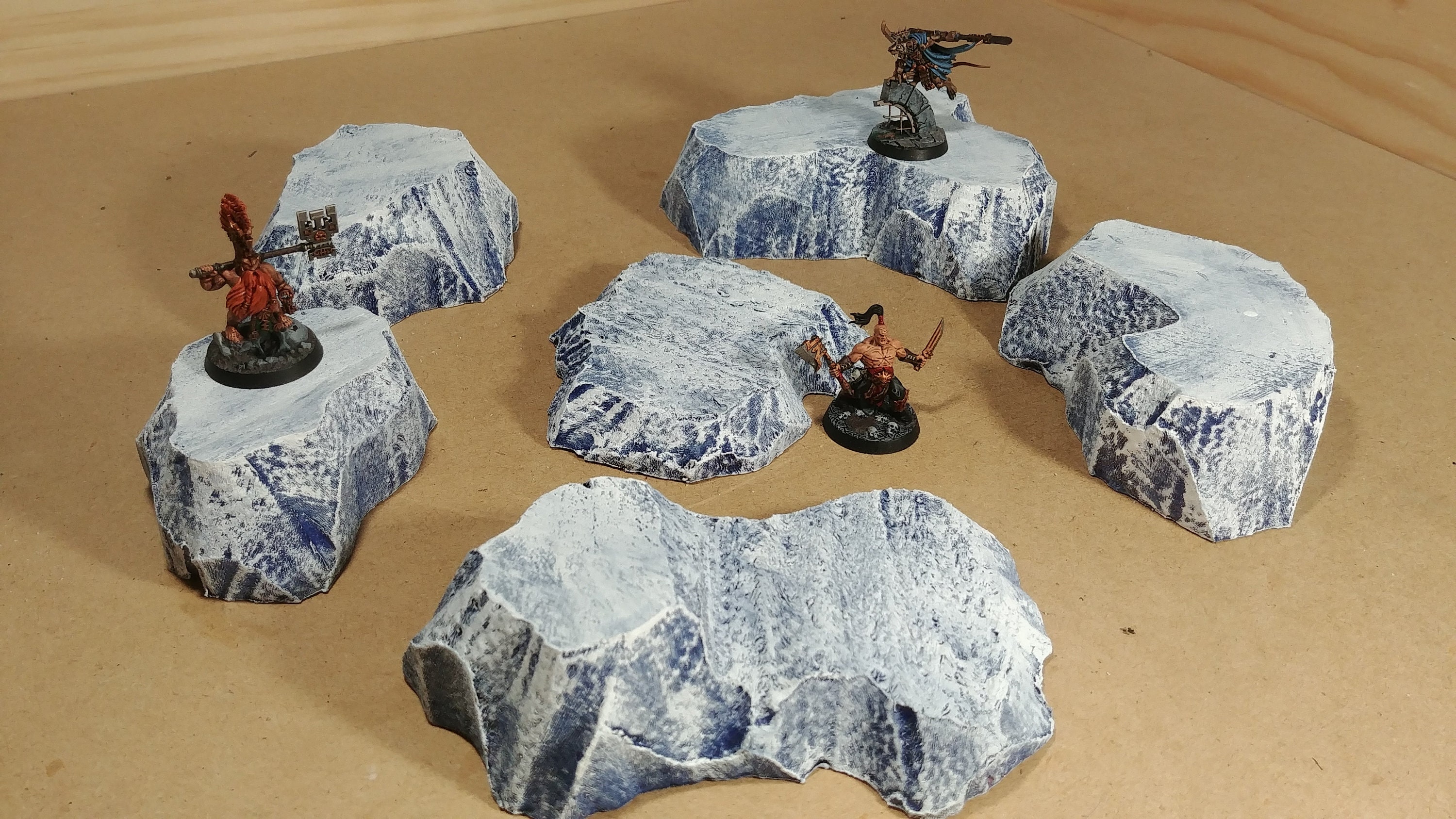 Wargaming Terrain Small Box Set of Hills Ice Finish - Etsy