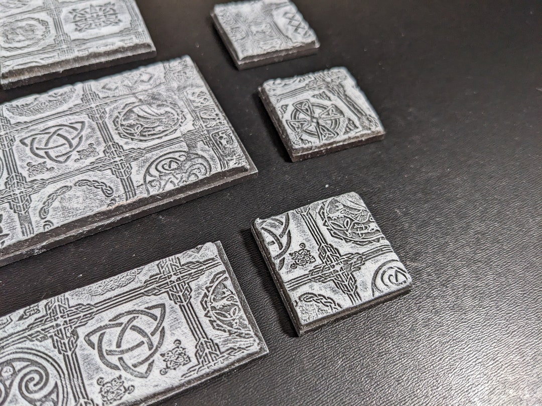 Painted Clay Bases Celtic Texture - Square and Rectangle Bases for ...