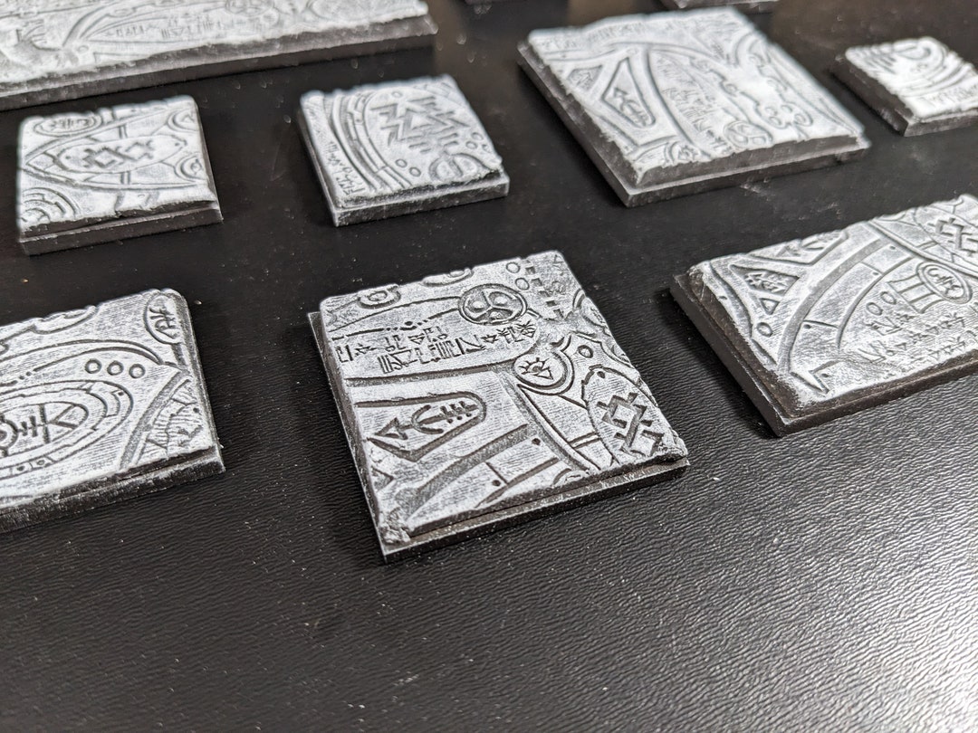 Painted Clay Bases Elven Rune Texture - Square and Rectangle Bases for ...