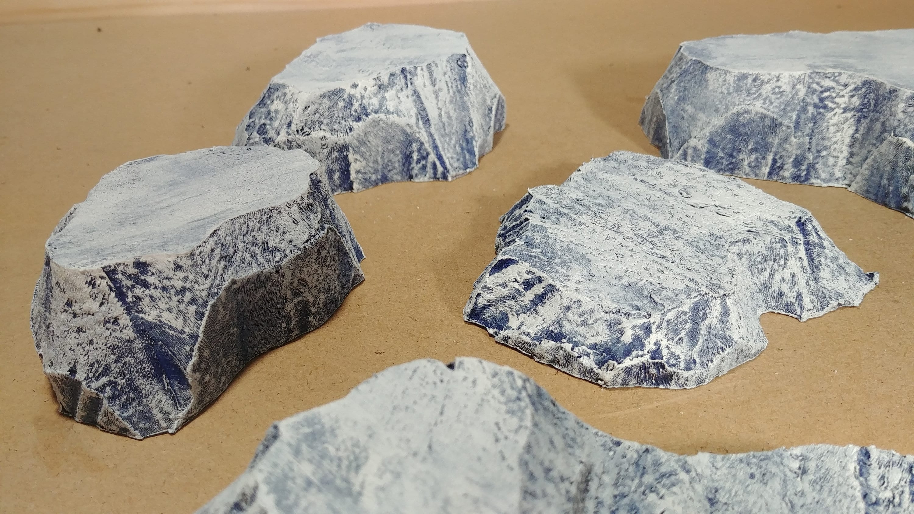 Wargaming Terrain Small Box Set of Hills Ice Finish - Etsy