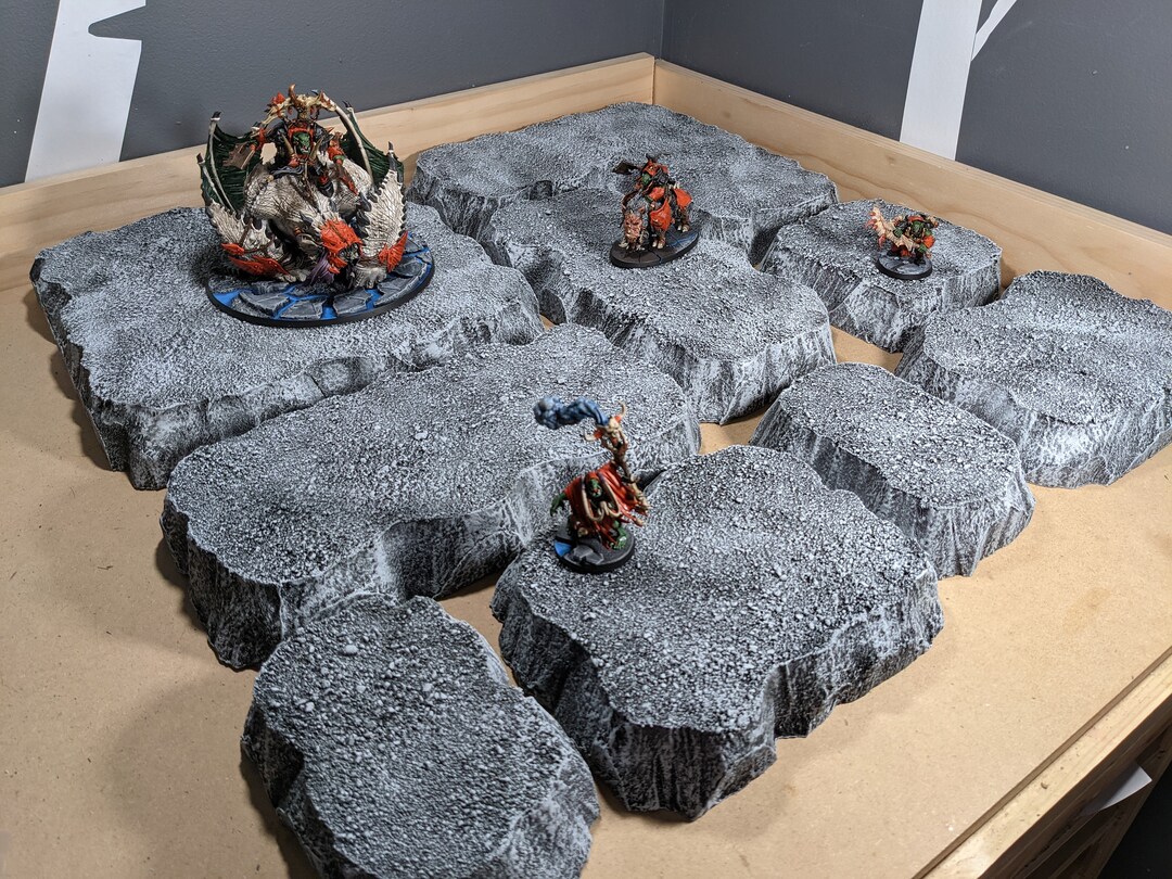 Wargaming Terrain - Large Box Set of Platform Hills Stone Finish - Etsy