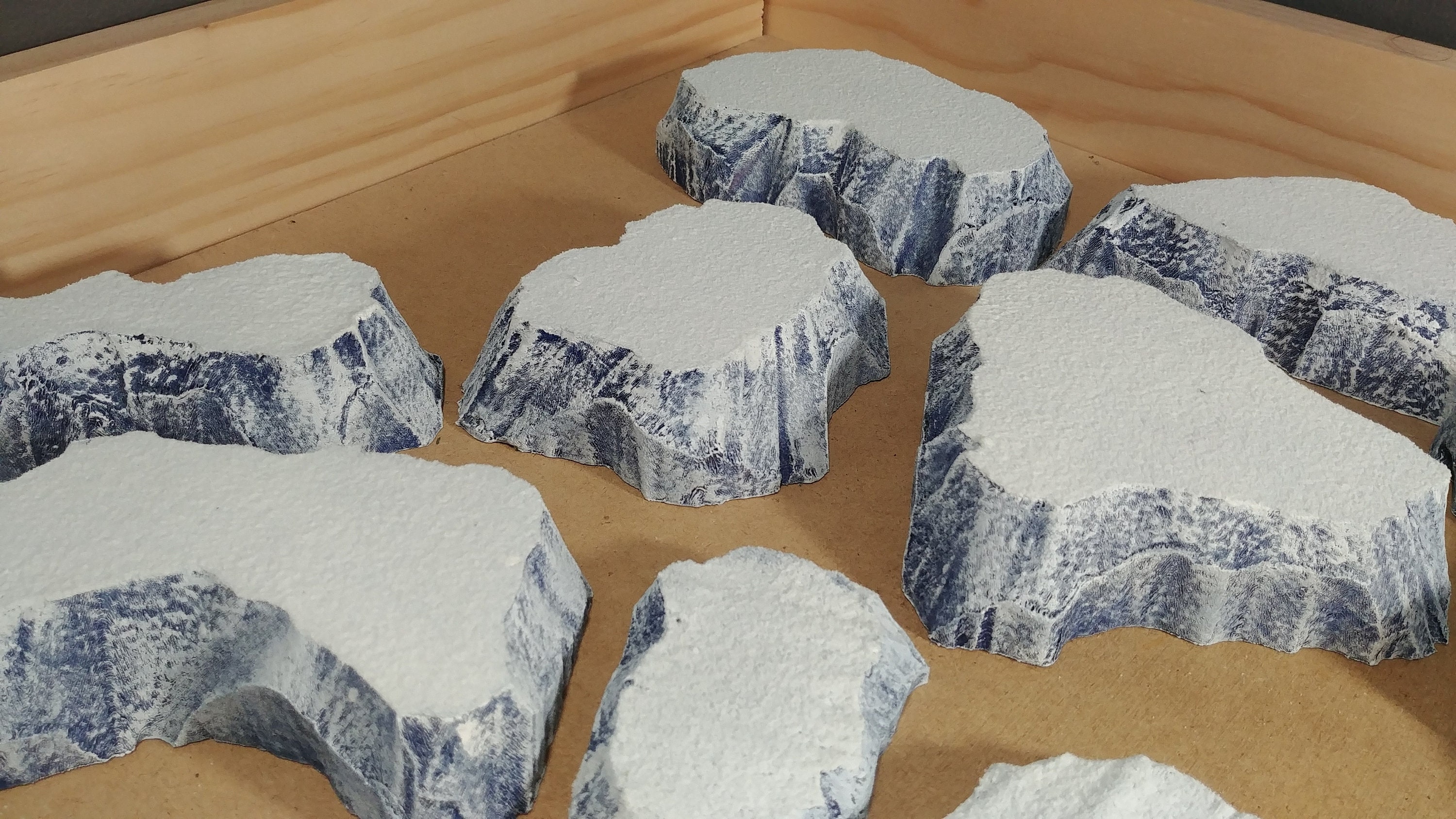 Wargaming Terrain Large Box Set of Hills Snow Finish | Etsy