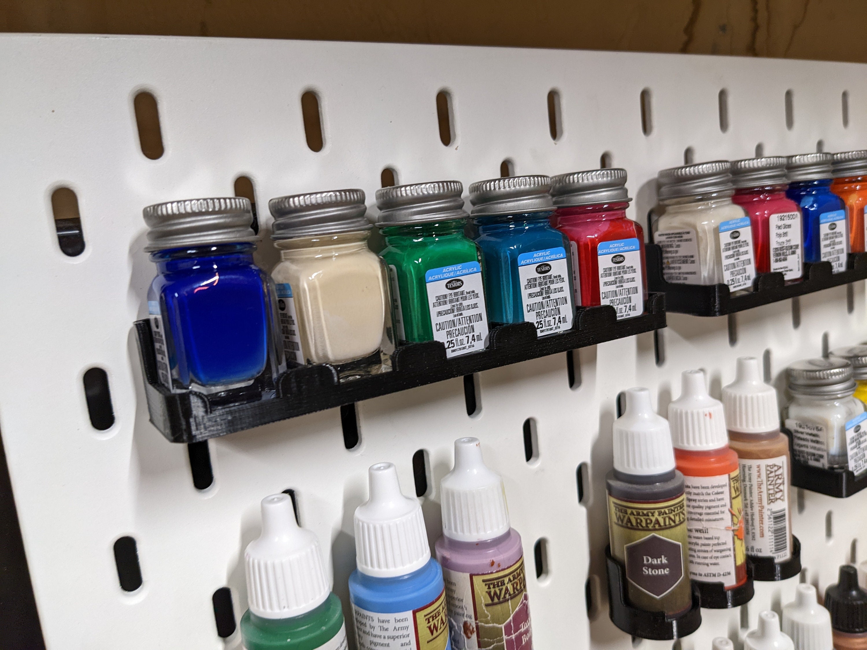 Hobby Storage - Ikea Skadis Peg Board Paint Racks Holders for Testors ...