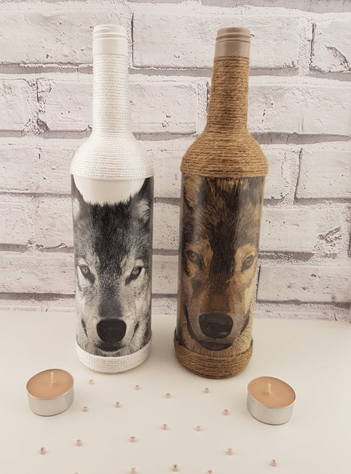 Wolf Themed Handcrafted Unique Animal Decorative Bottle - Etsy