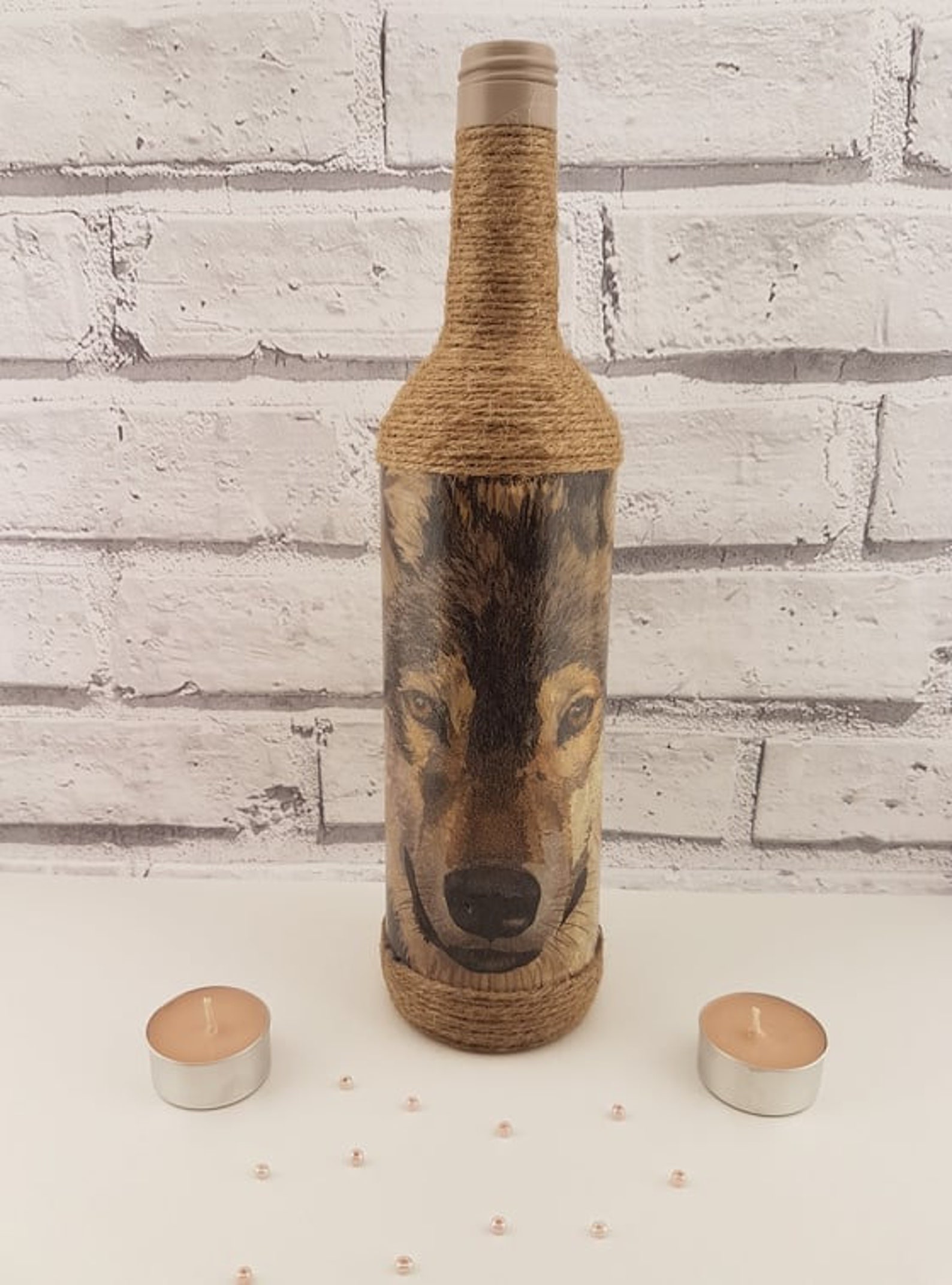 Wolf Themed Handcrafted Unique Animal Decorative Bottle - Etsy