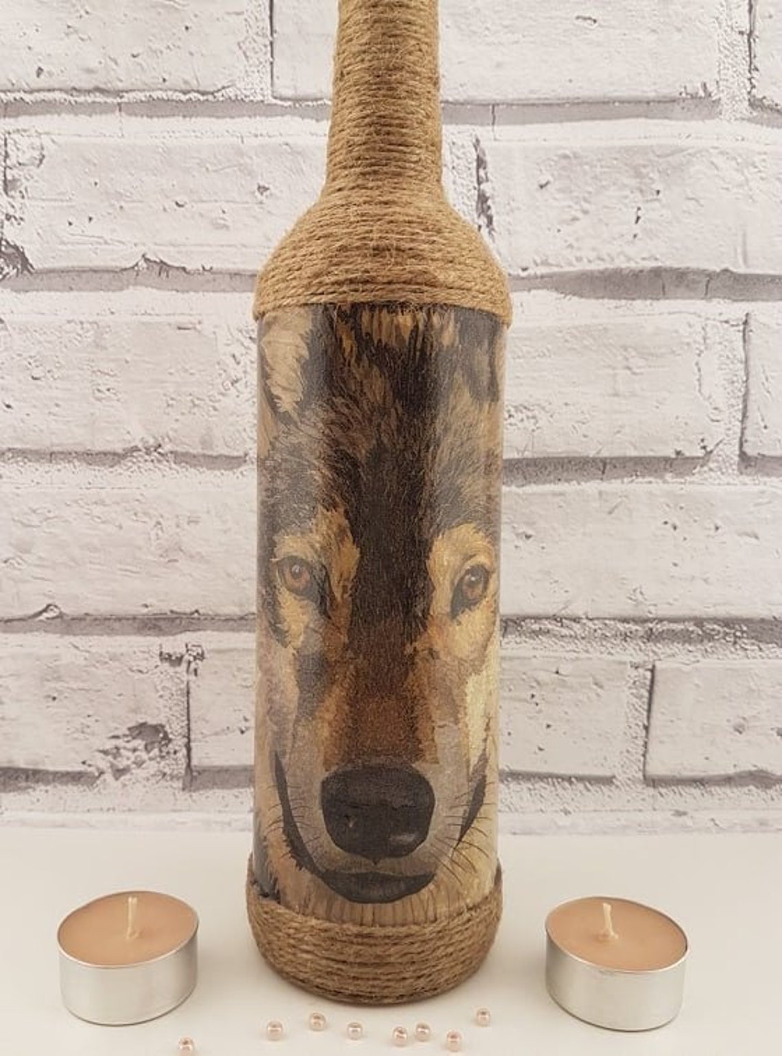 Wolf Themed Handcrafted Unique Animal Decorative Bottle - Etsy