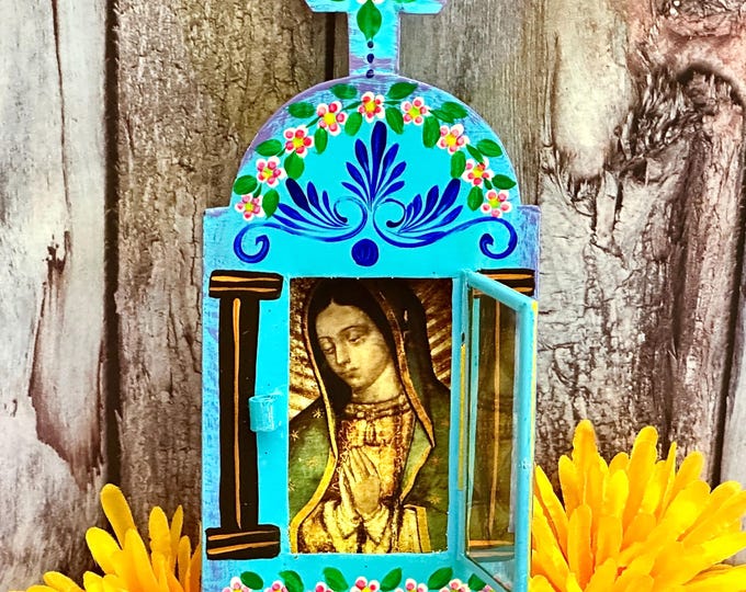 Hand Painted Mexican Tin Nicho, Virgen De Guadalupe Shadow Box - Etsy