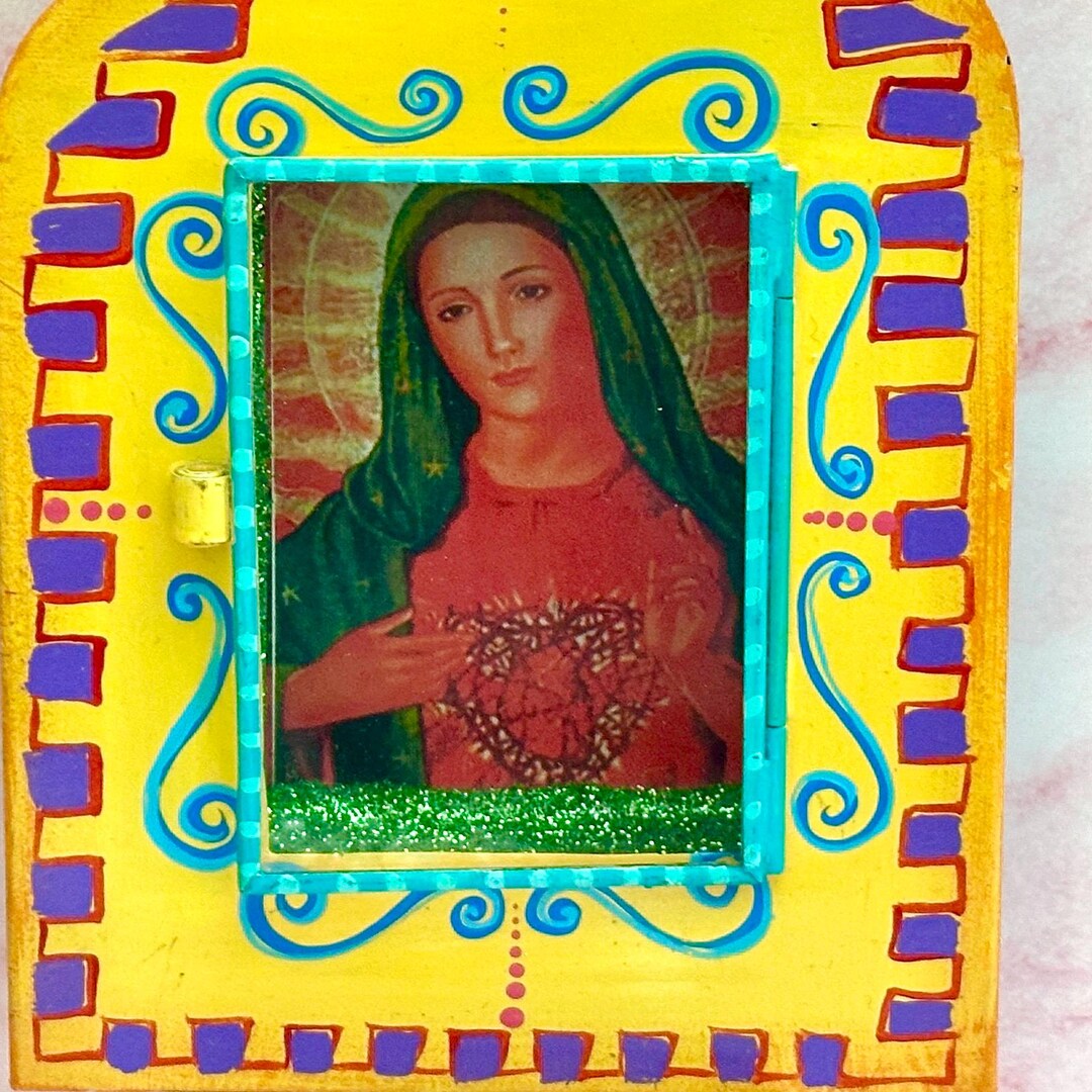 Mexican Tin Nicho Virgen De Guadalupe Hand Crafted and Hand Made Shadow ...