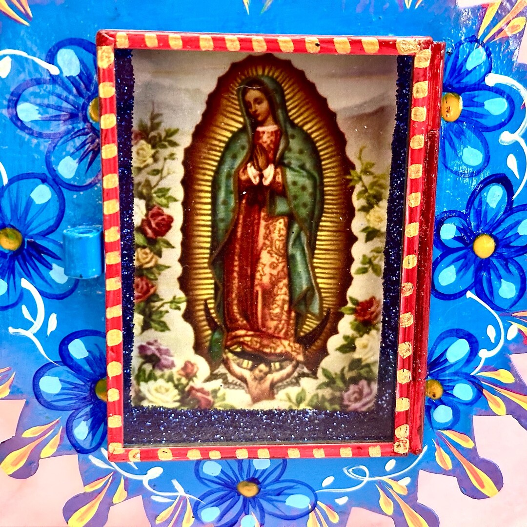 Mexican Tin Nicho Virgen De Guadalupe Hand Crafted and Hand Made Shadow ...
