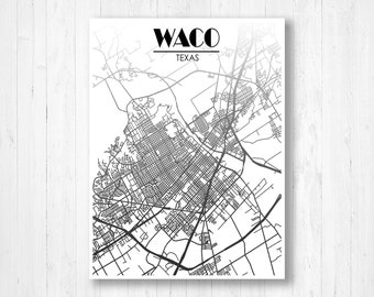 Waco street map | Etsy