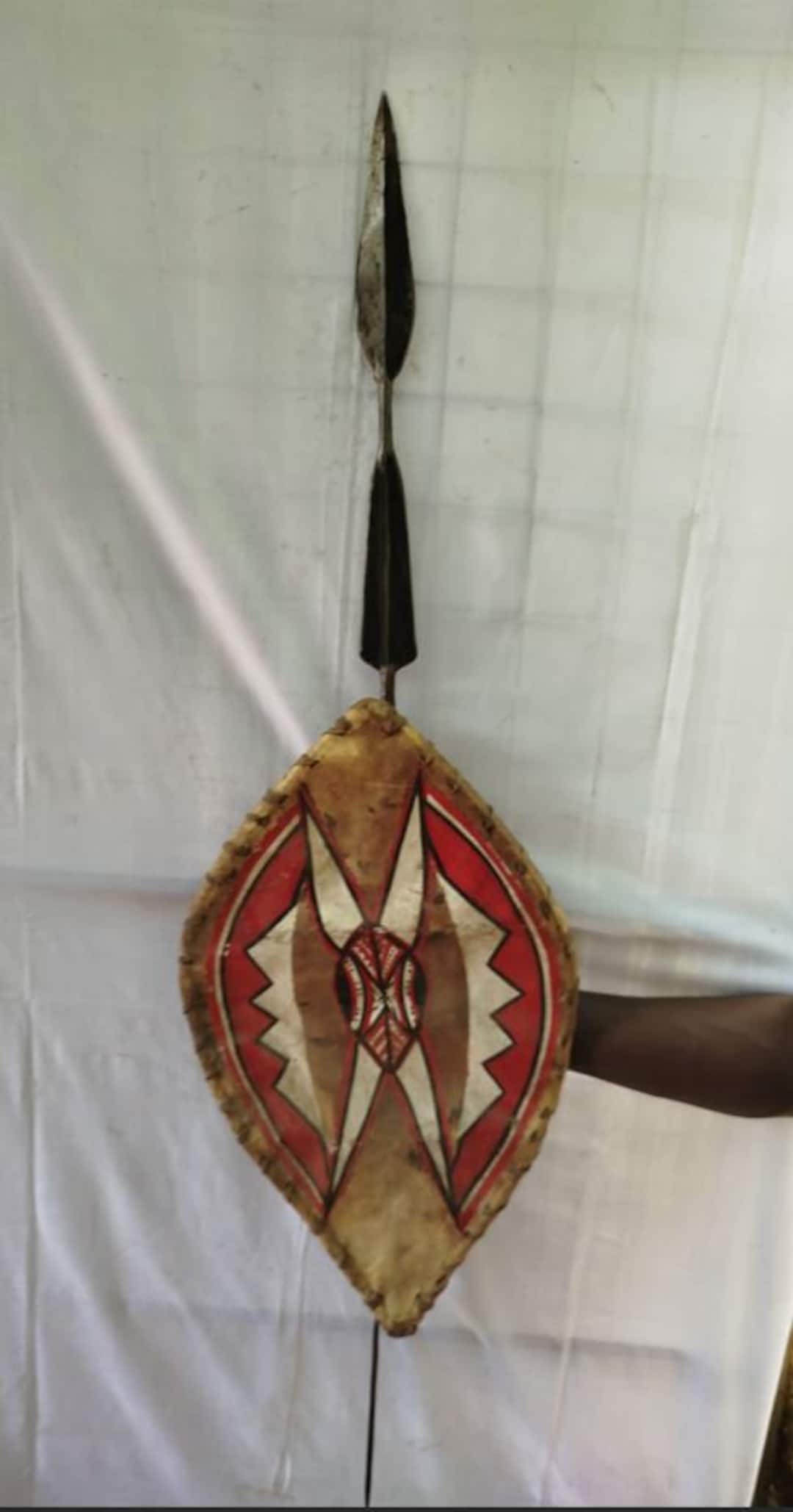 Samburu Warrior's Essentials: Spear & Shield Bundle (1 Spears and 1 ...