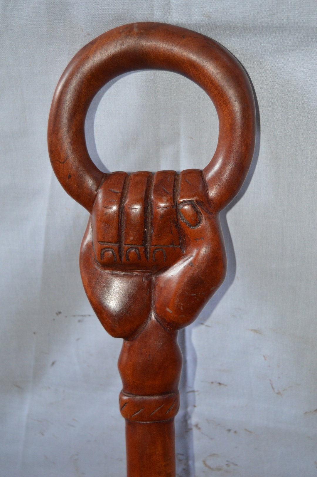 On Sale Hand-carved "human Hand" Walking Stick: A Unique Work of ...