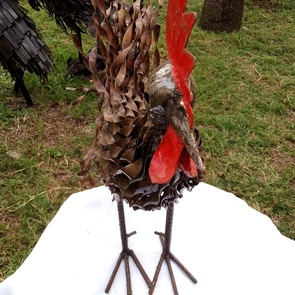 Metal Chicken Sculpture - Etsy