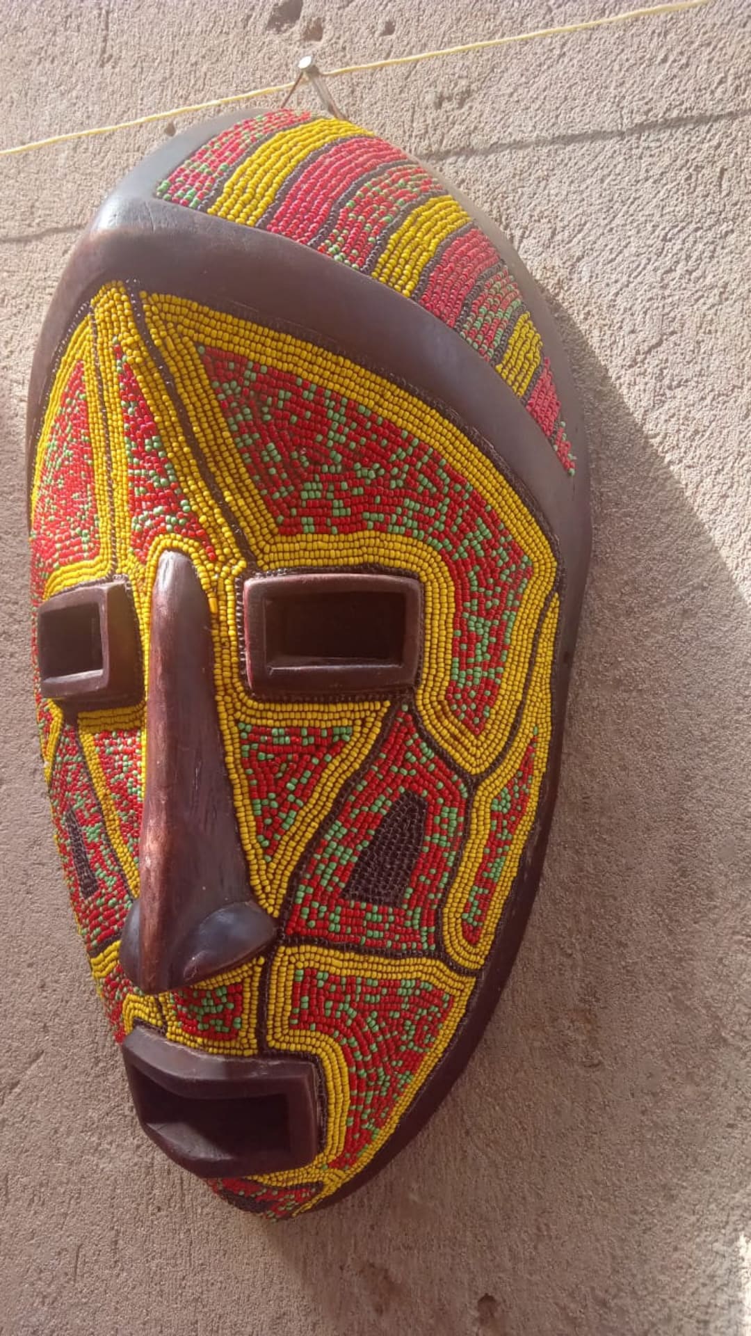 African Wooden Curved Mask Wood Antique Vintage African Wall Hanging ...
