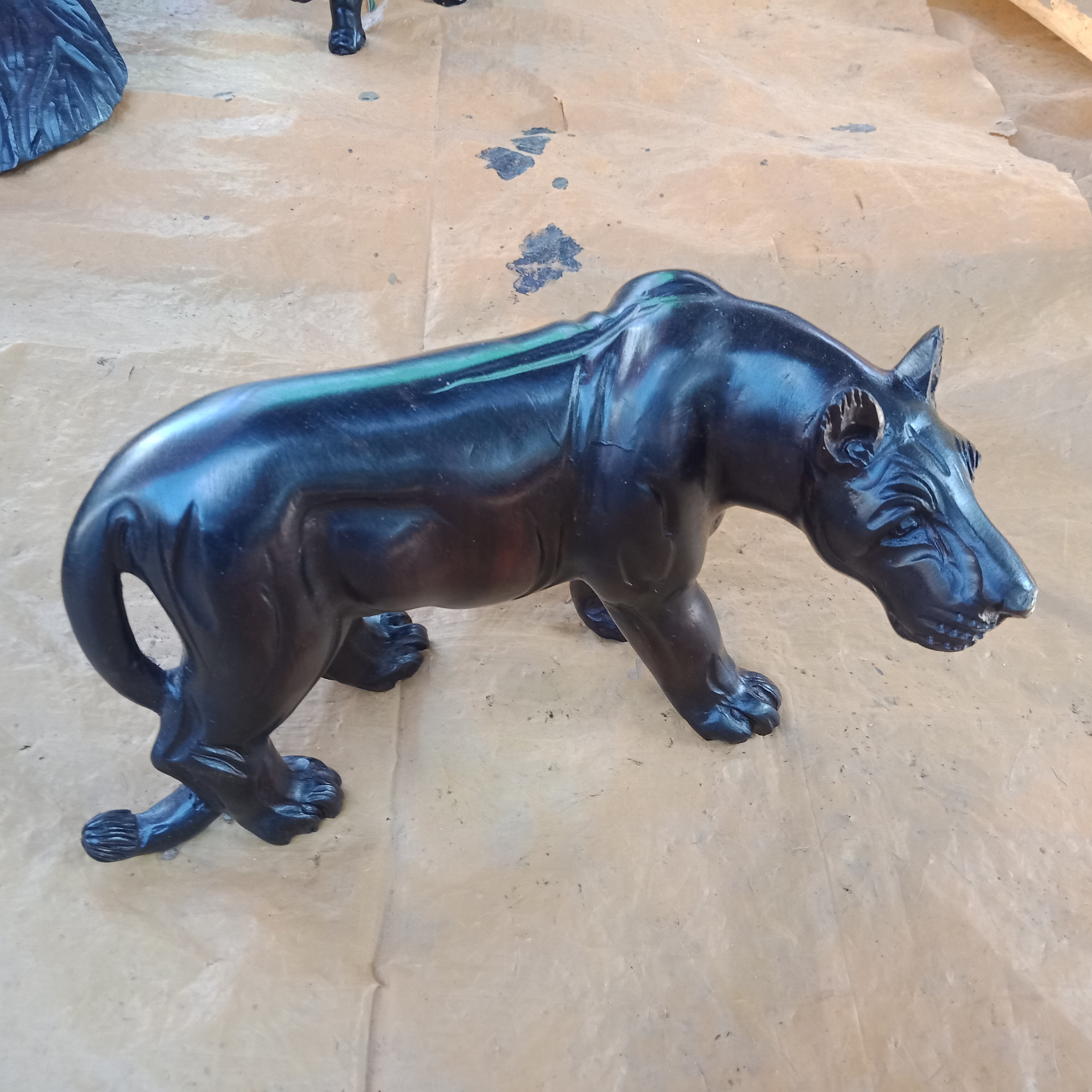 Ebony Wood African Lion Lioness Carving Sculpture Simba - Etsy