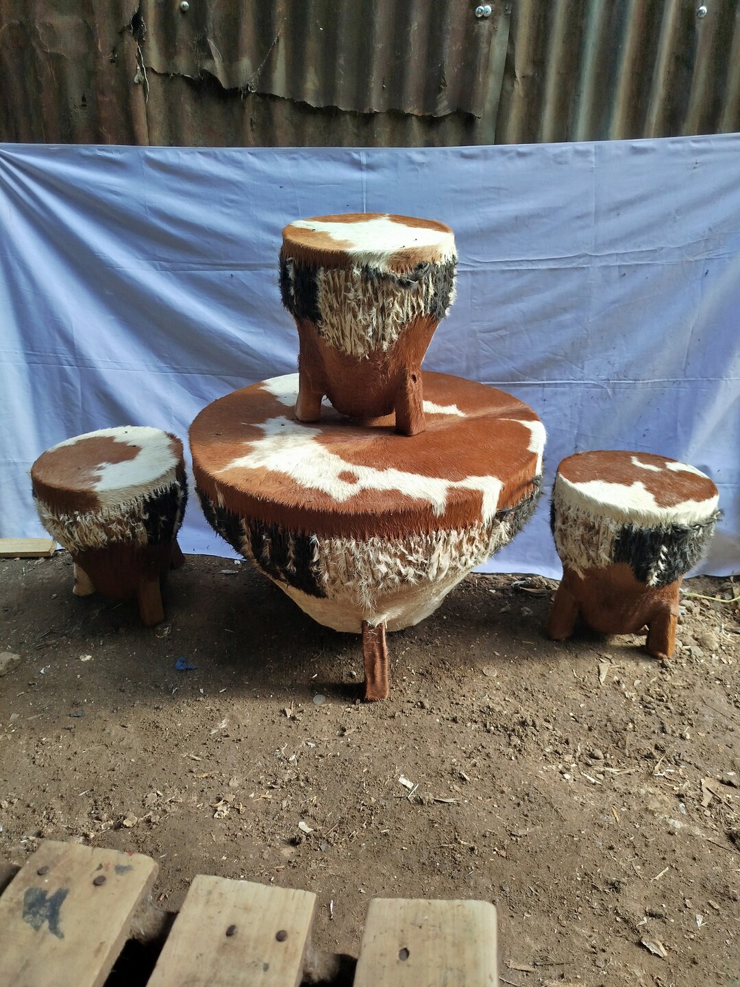 Hand-crafted Kenyan Drum Table Set (unique Home Decor & Music ...