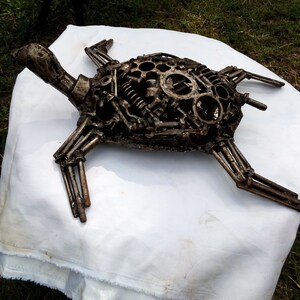 African Scrap Art Turtle | Green Art | Ocean Art Metal Turtle Table Top ...