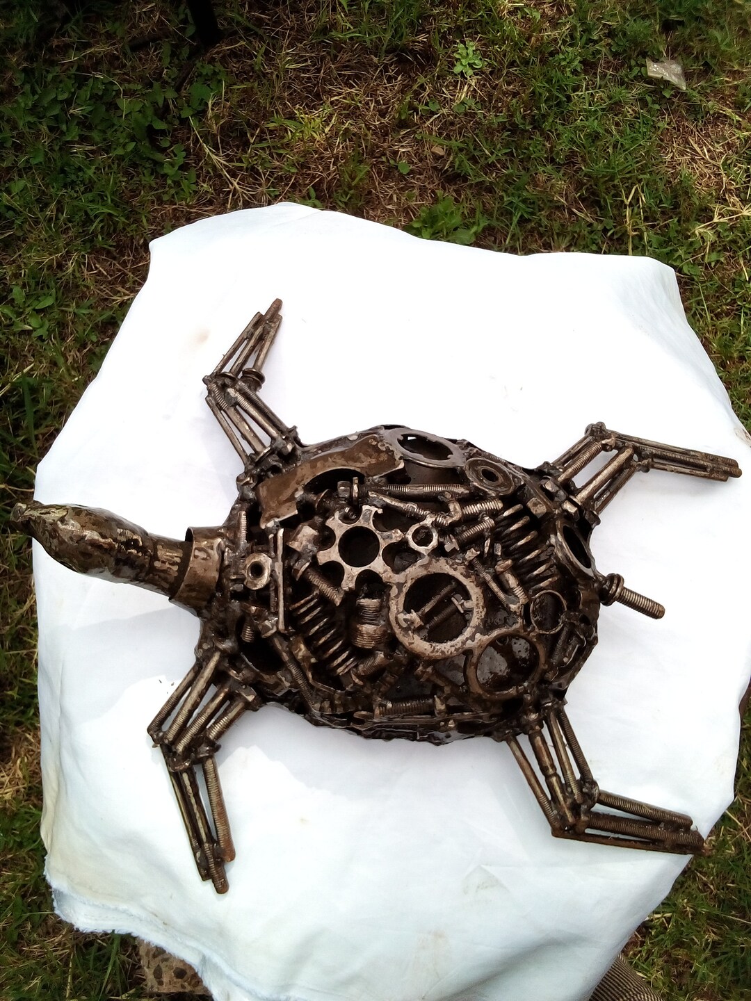 African Scrap Art Turtle | Green Art | Ocean Art Metal Turtle Table Top ...