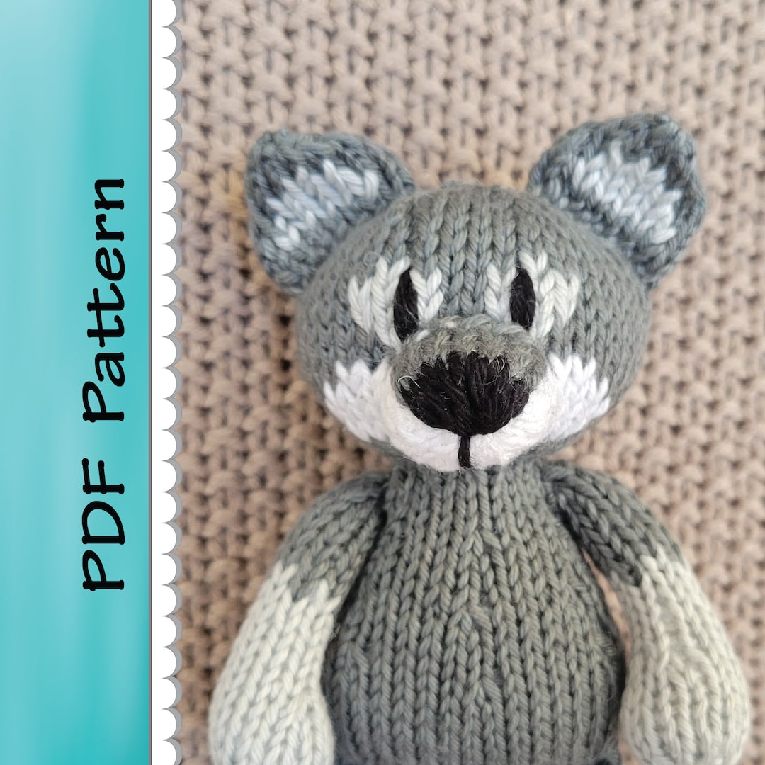 Knitted Wolf Pattern: Intermediate Plush Toy (PDF Download) - Etsy