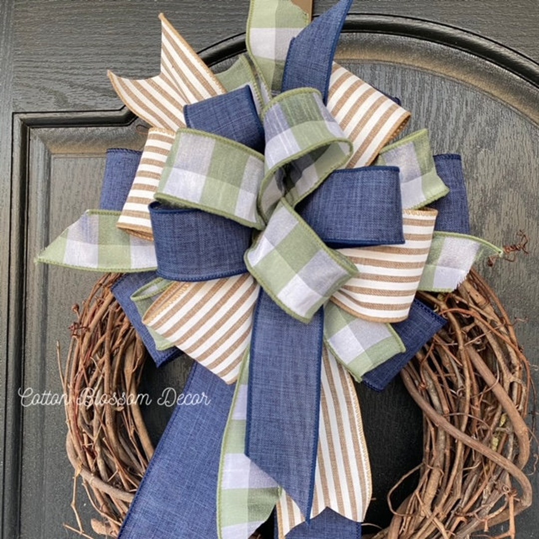 Farmhouse Bow, Wreath Bow, Bow for Wreath, Lantern Bow, Farmhouse Decor ...